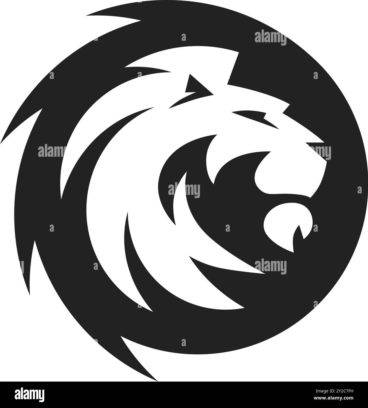 Silhouette of a lion head. Negative space animal icon Stock Vector ...