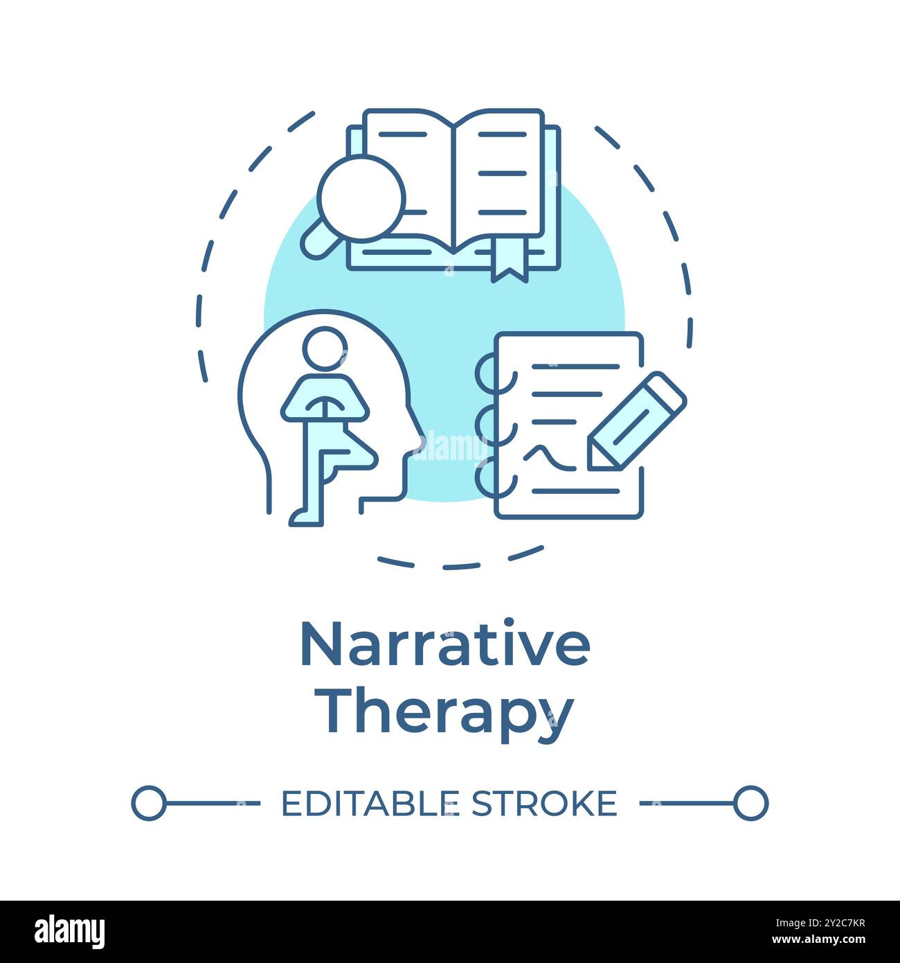Narrative therapy soft blue concept icon Stock Vector Image & Art - Alamy