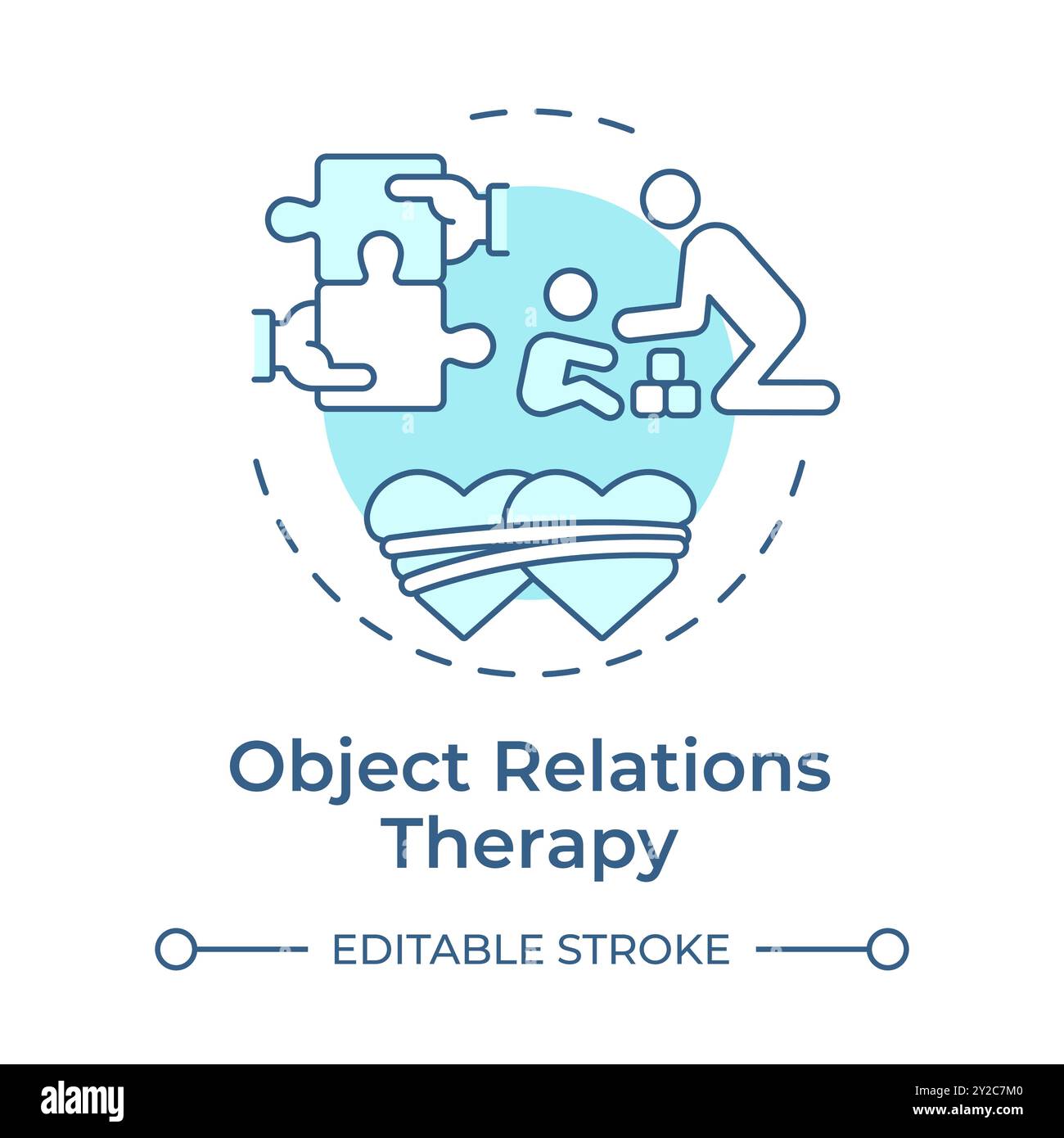 Object relations therapy soft blue concept icon Stock Vector Image ...