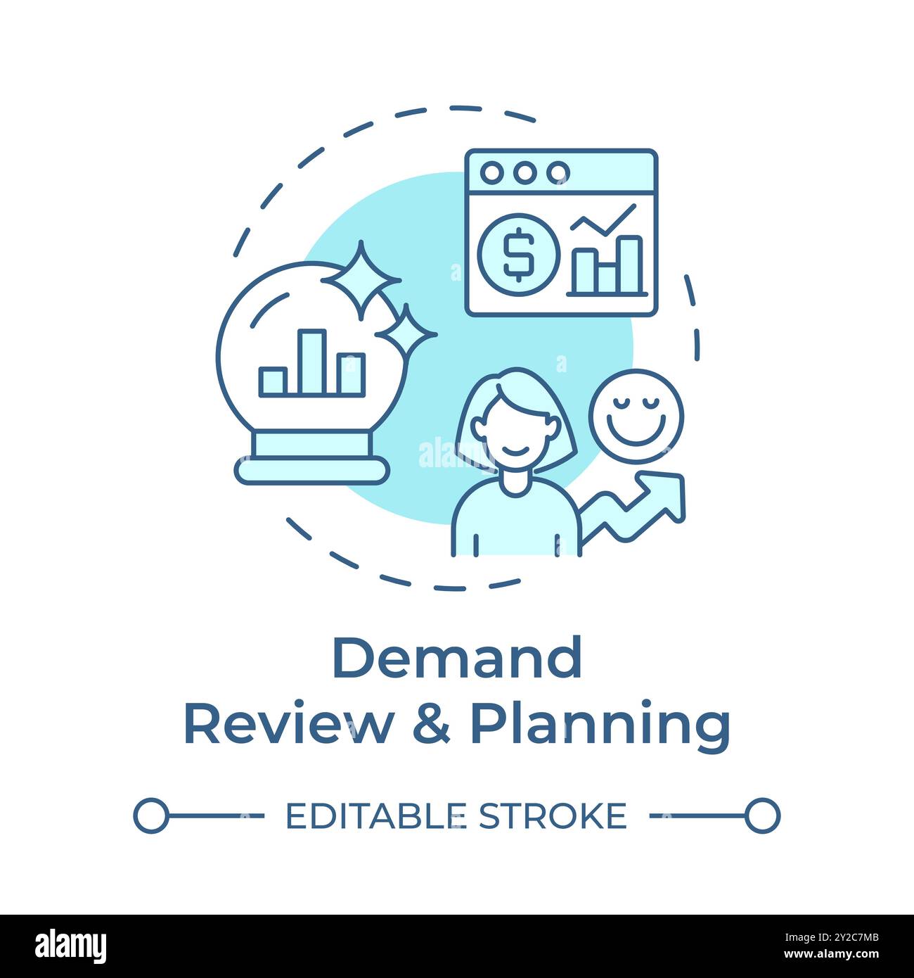 Demand review and planning soft blue concept icon Stock Vector Image ...
