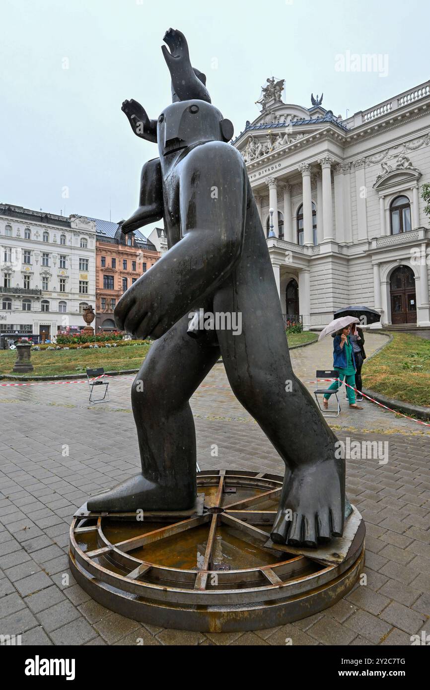 Brno, Czech Republic. 09th Sep, 2024. Bronze statue of Saint ...