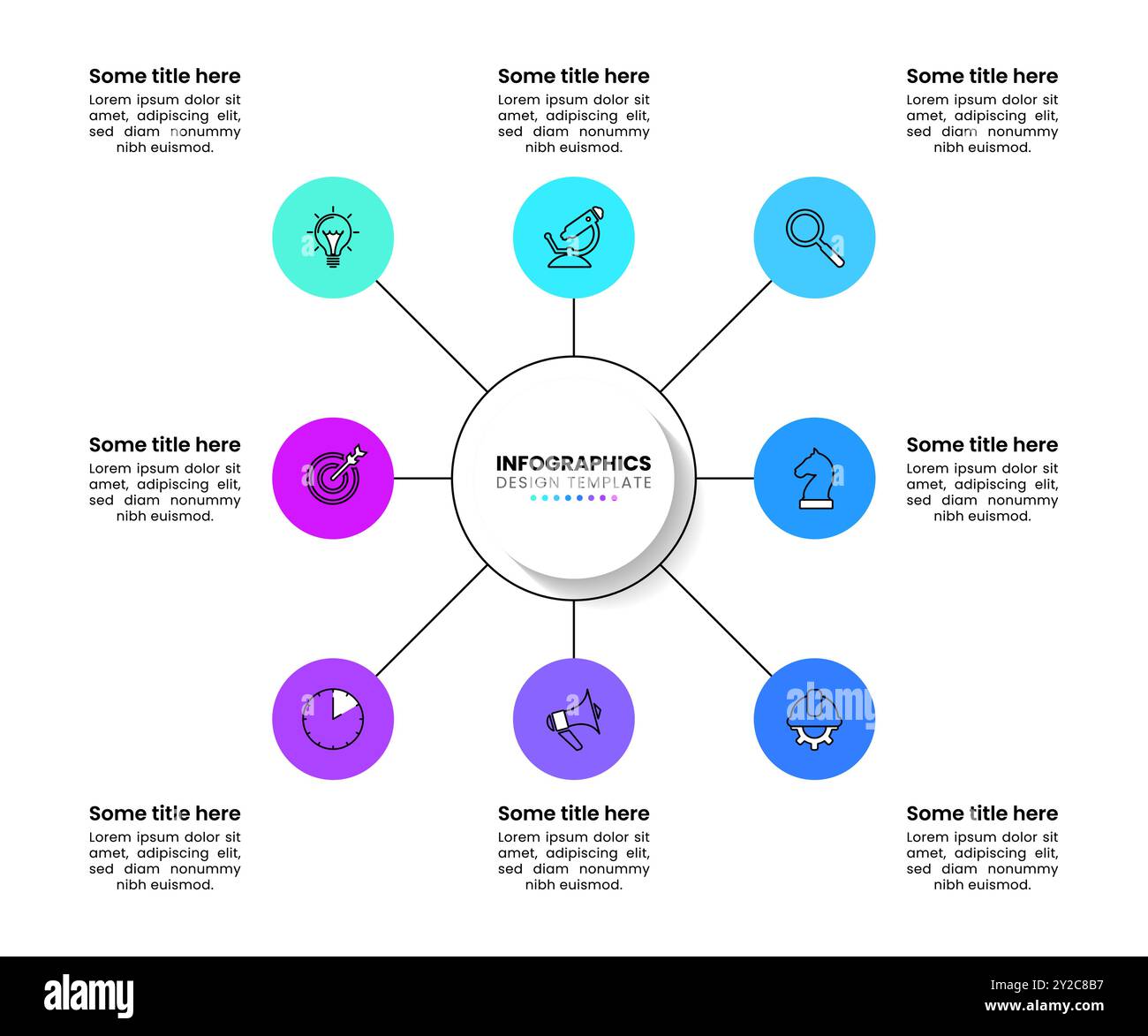 Infographic template with icons and 8 options or steps. Connected ...