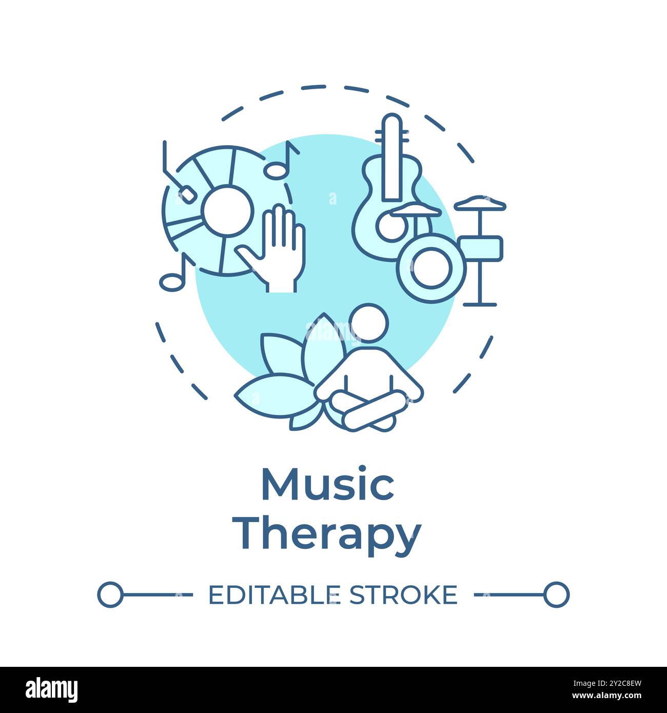Music therapy soft blue concept icon Stock Vector Image & Art - Alamy