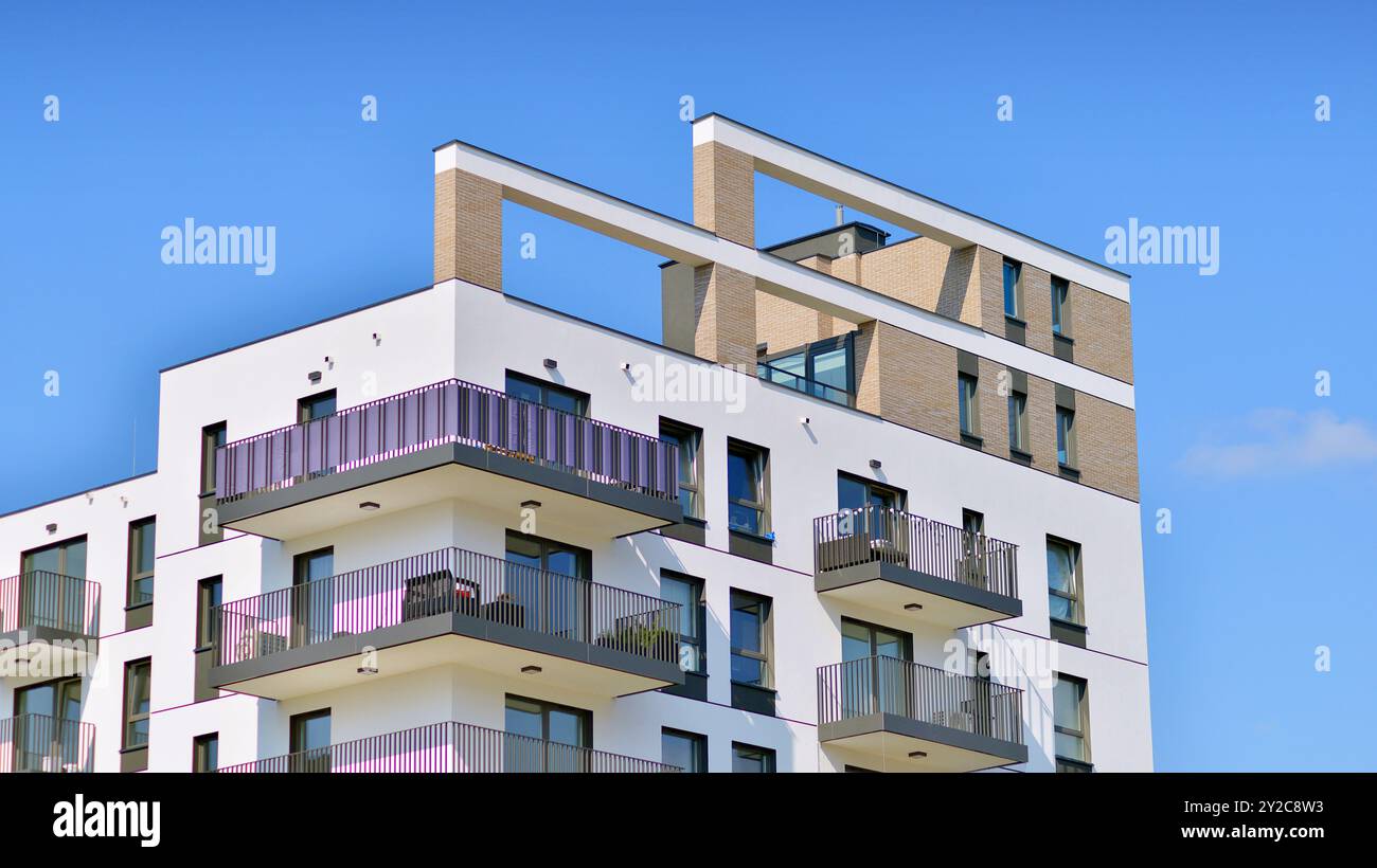 Modern architecture of urban residential apartment buildings on a sunny ...