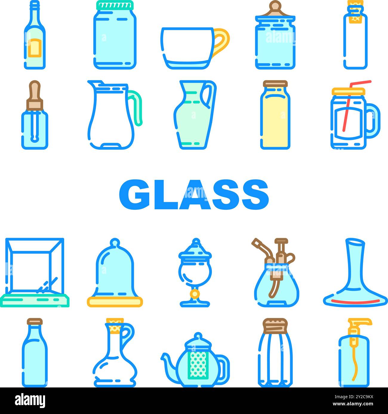 glass packaging transparency icons set vector Stock Vector Image & Art ...