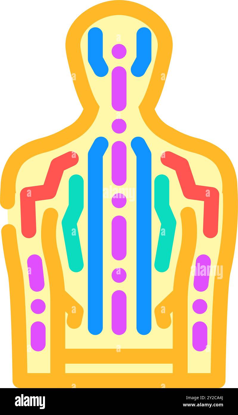 meridian pathways acupuncture color icon vector illustration Stock ...