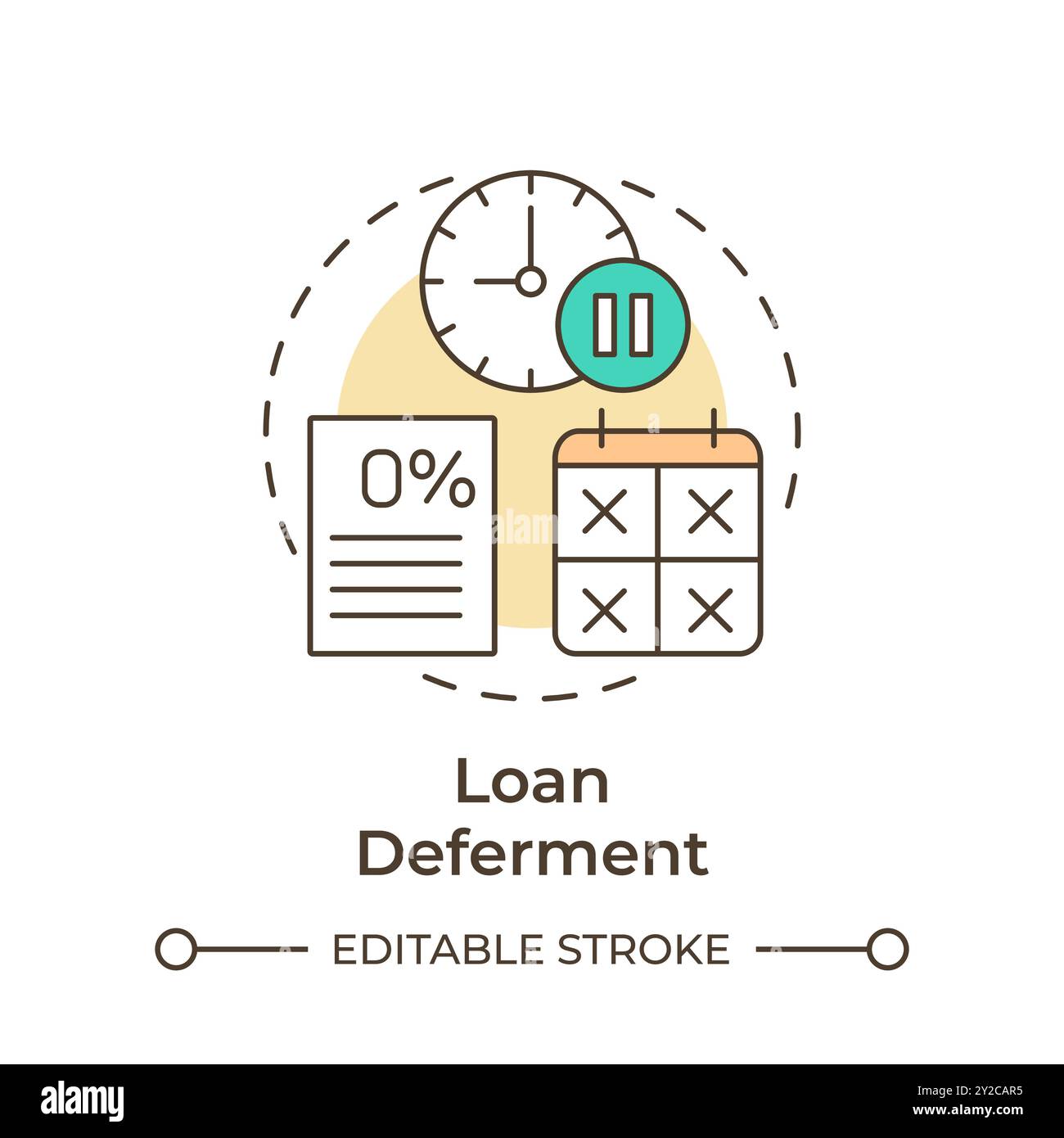 Loan deferment multi color concept icon Stock Vector Image & Art - Alamy