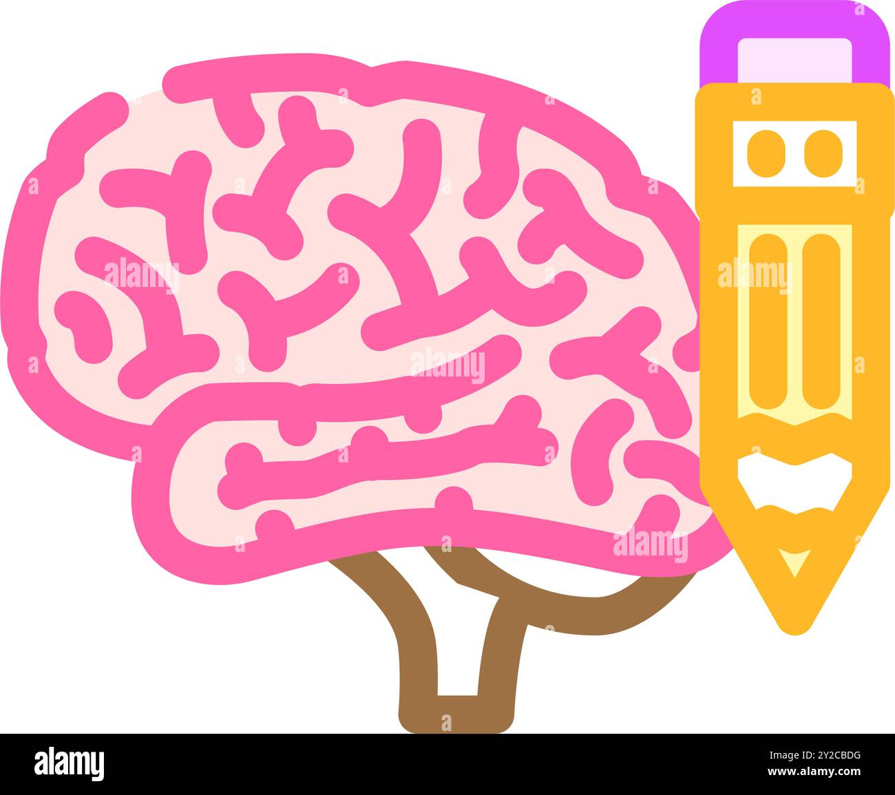 pencil brainstorm color icon vector illustration Stock Vector Image ...