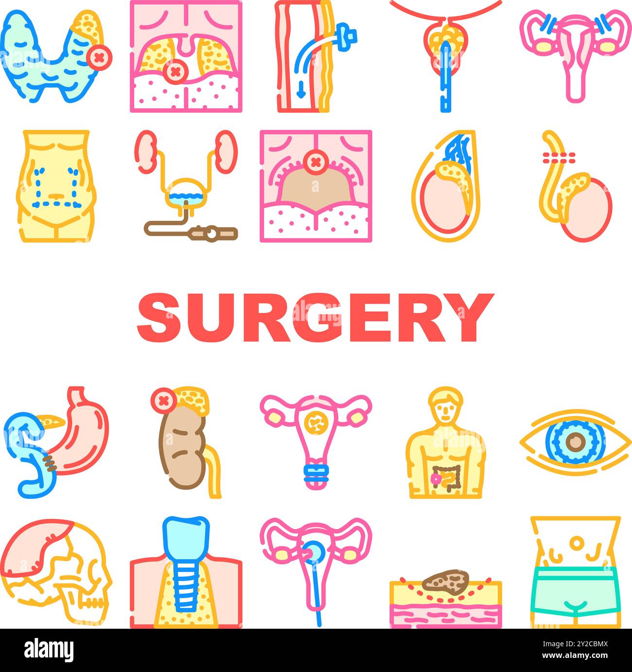 surgery hospital operation icons set vector Stock Vector Image & Art ...