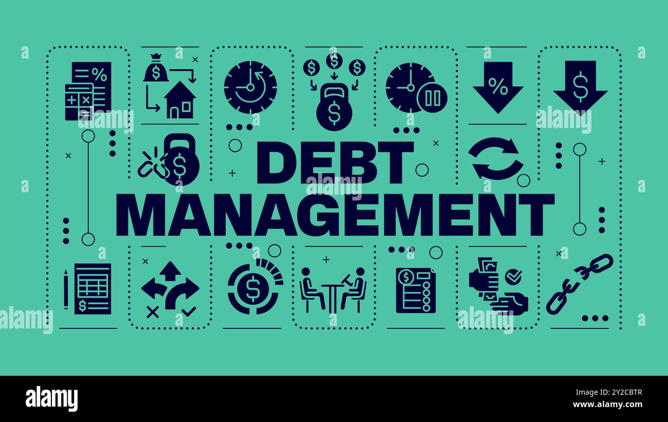 Debt management green word concept Stock Vector Image & Art - Alamy