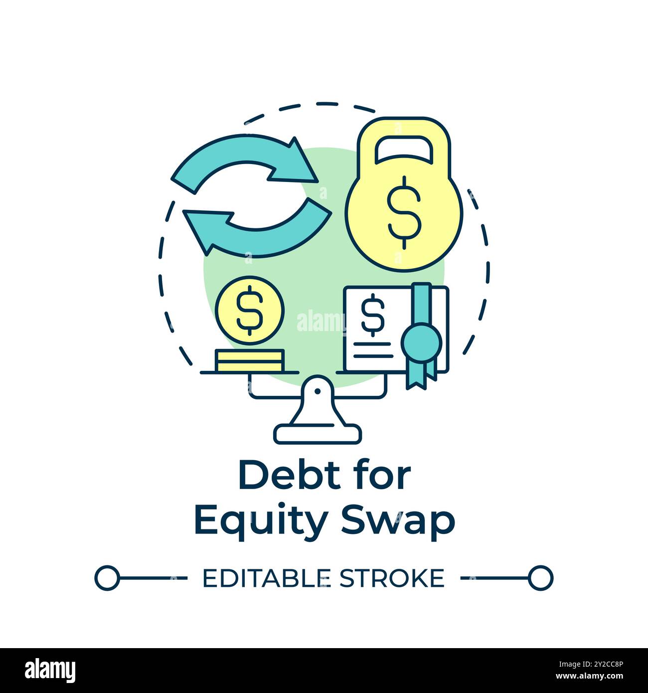 Debt for equity swap multi color concept icon Stock Vector Image & Art ...