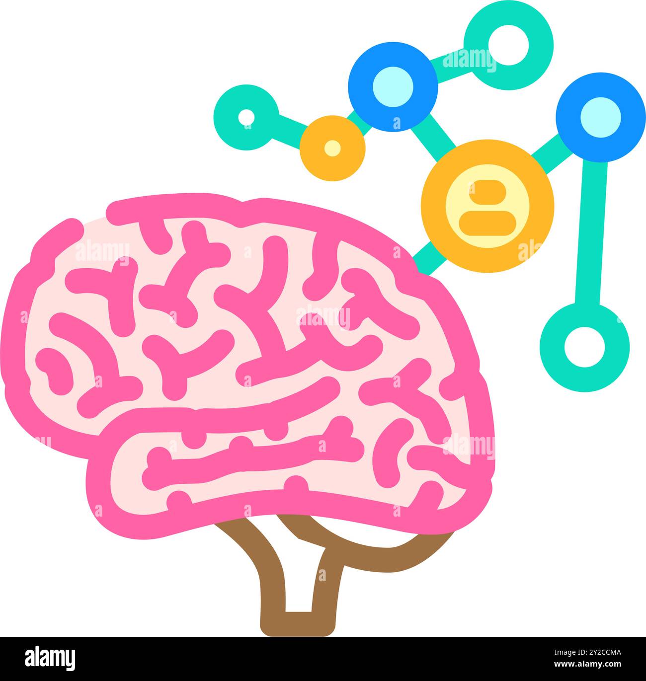 mind map brainstorm color icon vector illustration Stock Vector Image ...