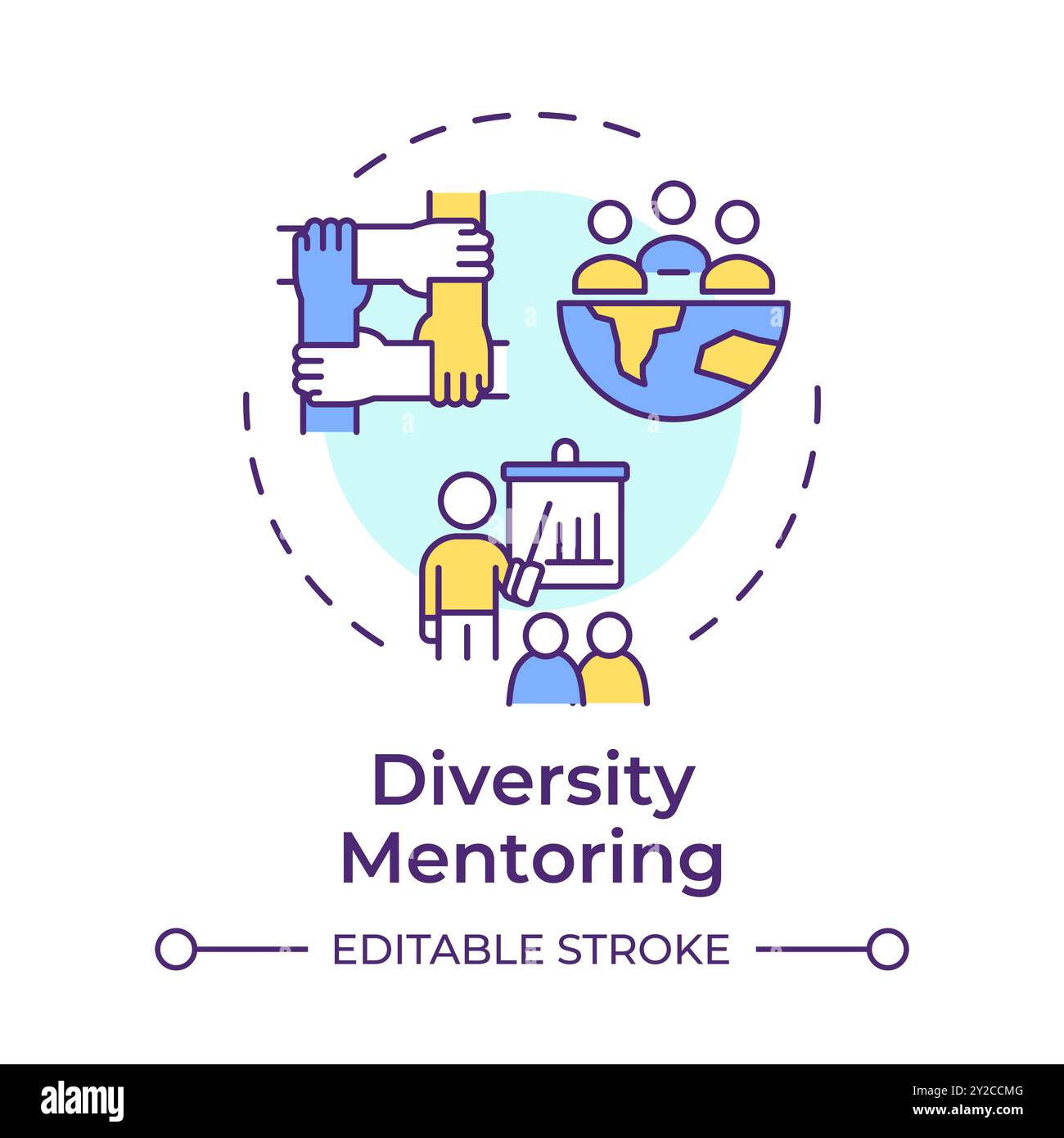 Diversity mentoring multi color concept icon Stock Vector Image & Art - Alamy