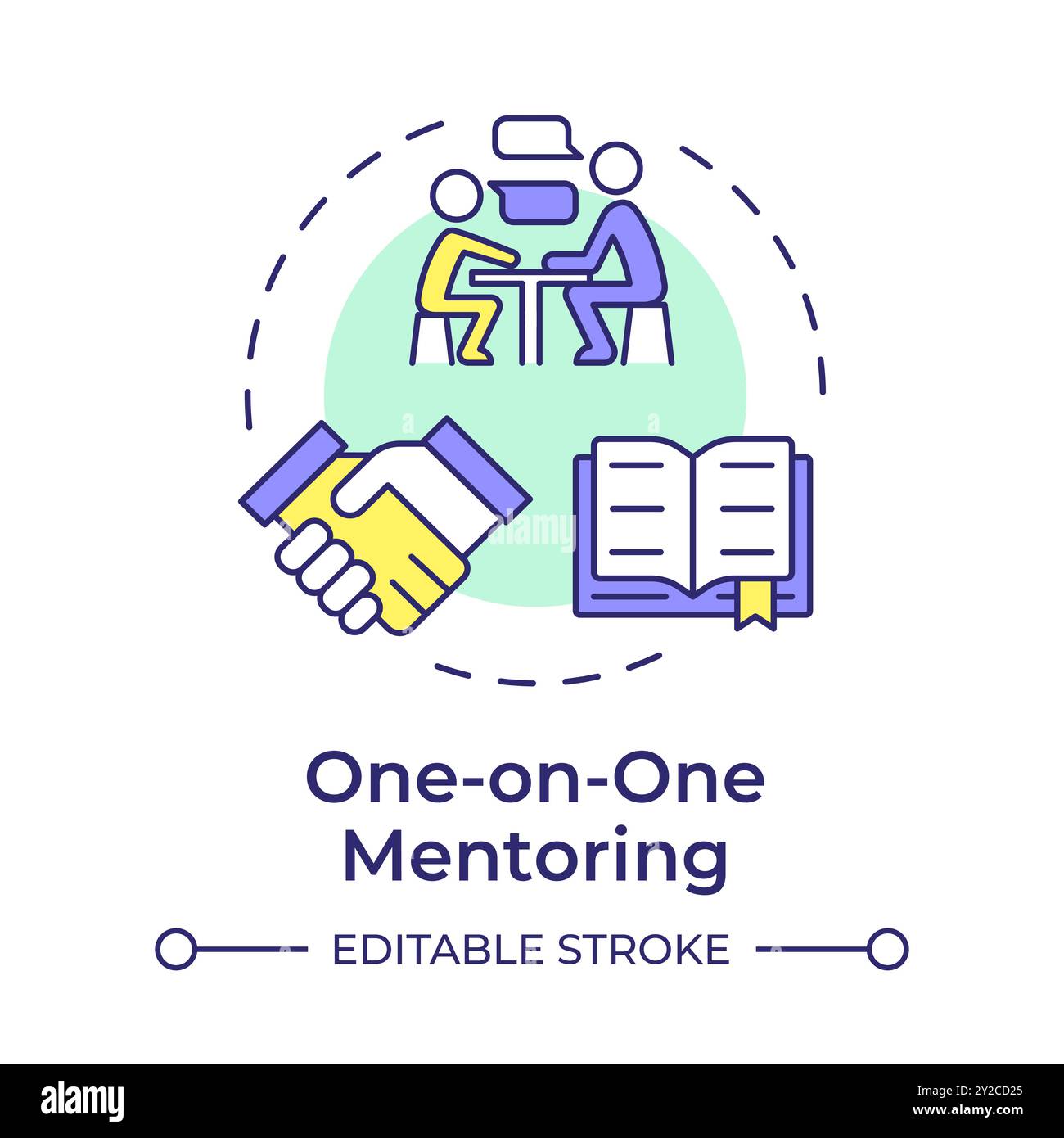 One-on-one mentoring multi color concept icon Stock Vector Image & Art ...