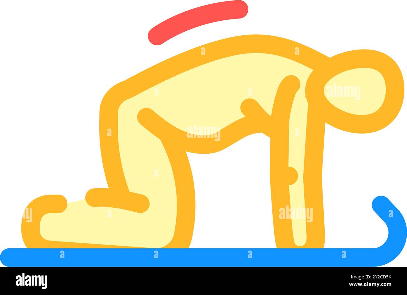 gentle pelvic rocking pregnant fitness color icon vector illustration ...