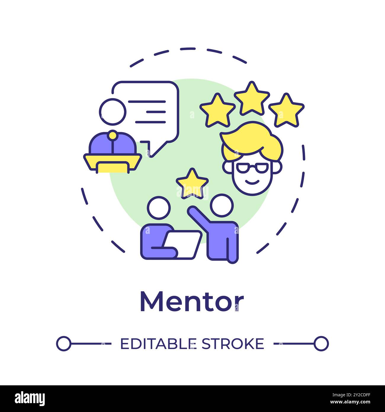 Mentor multi color concept icon Stock Vector Image & Art - Alamy