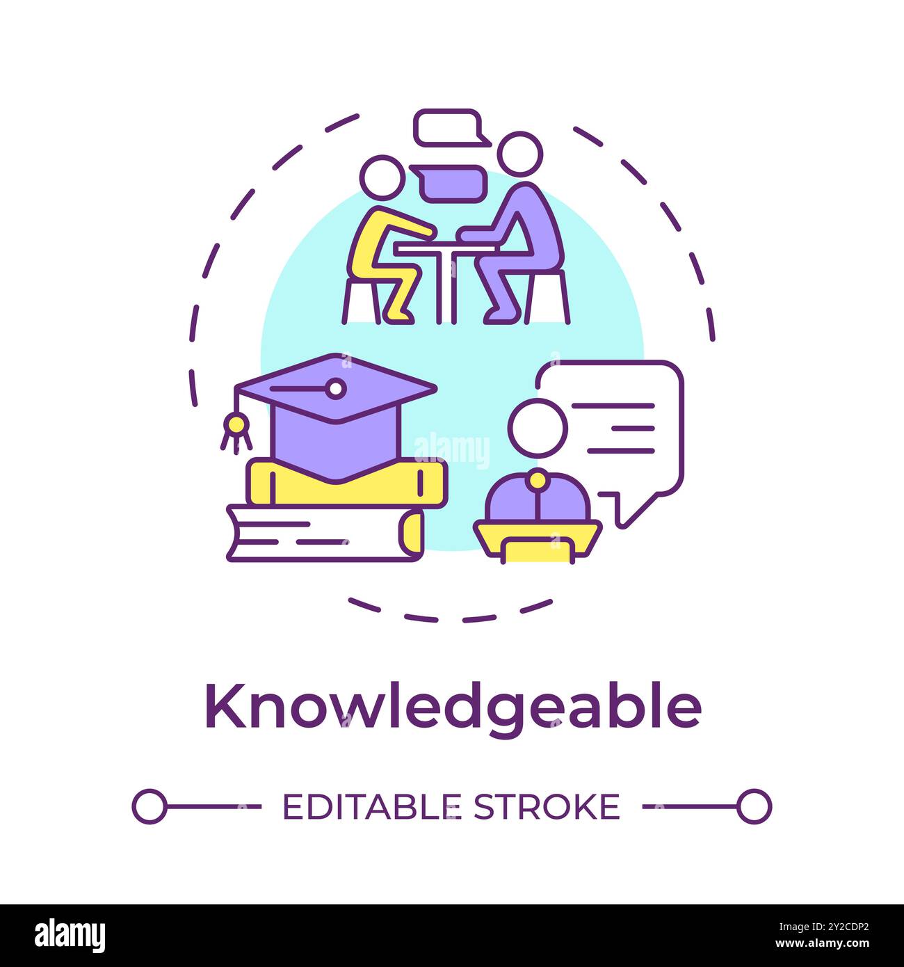 Knowledgeable multi color concept icon Stock Vector Image & Art - Alamy