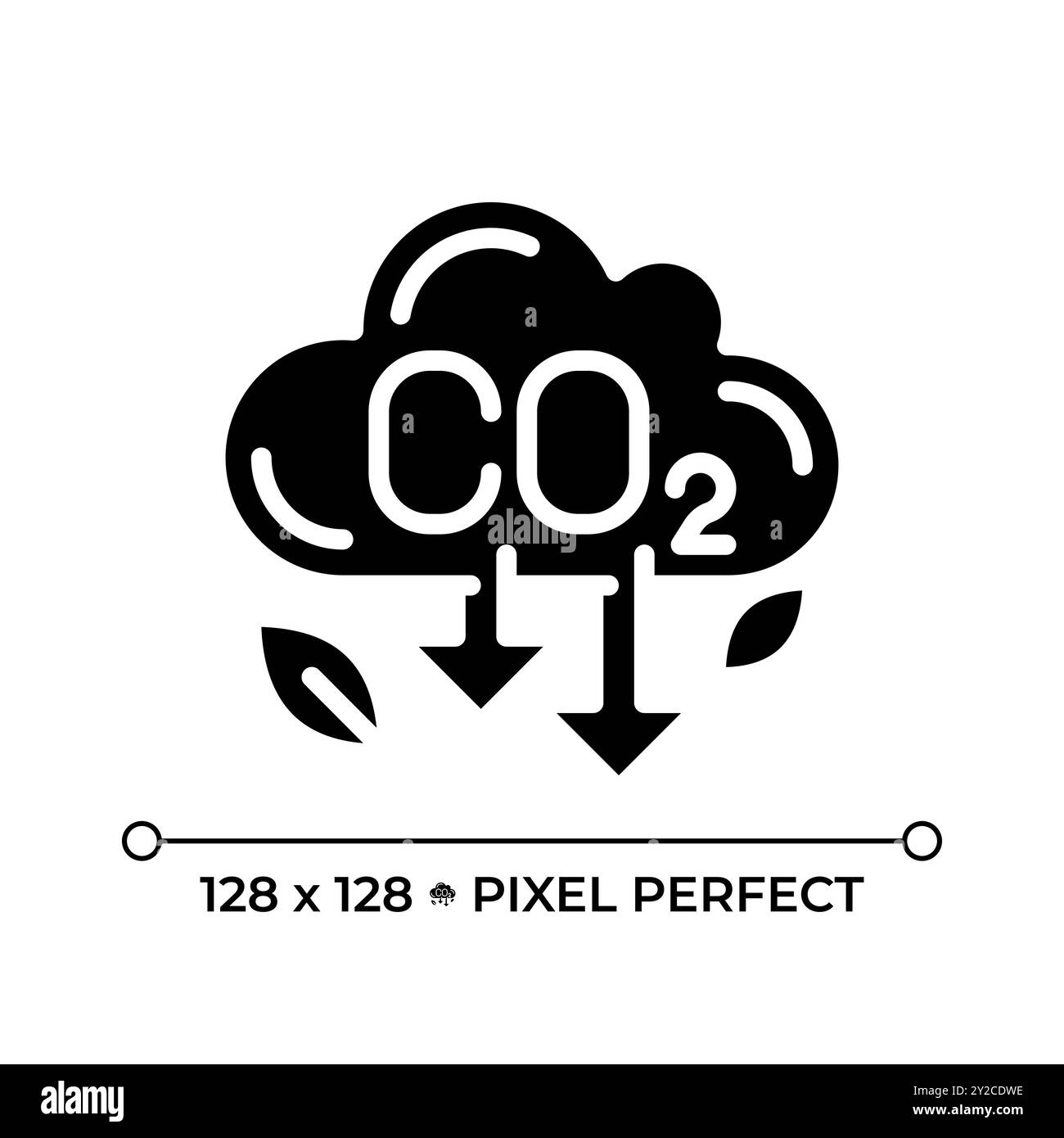 CO2 emissions pixel perfect black glyph icon Stock Vector Image & Art ...