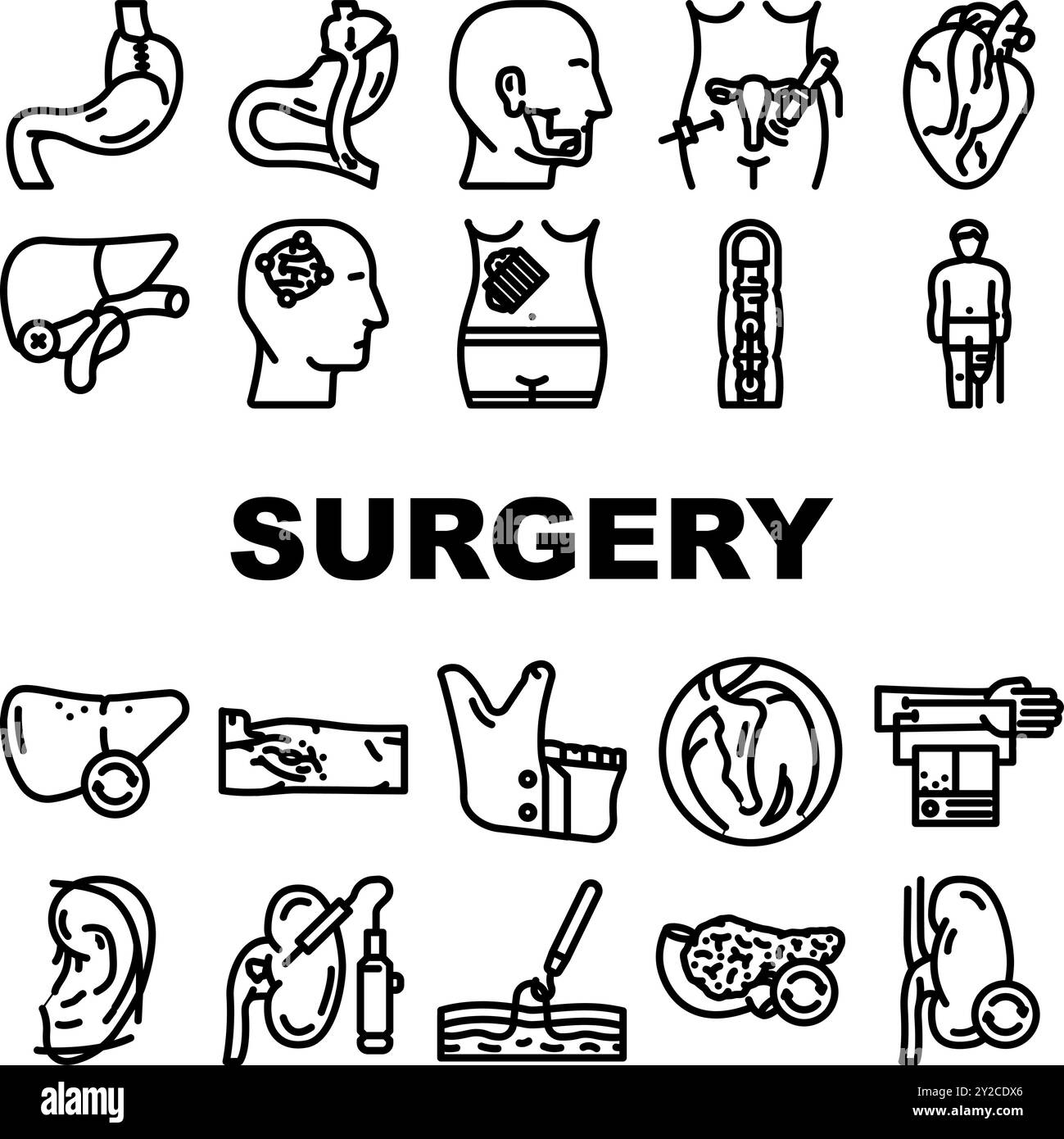 surgery doctor scalpel icons set vector Stock Vector Image & Art - Alamy