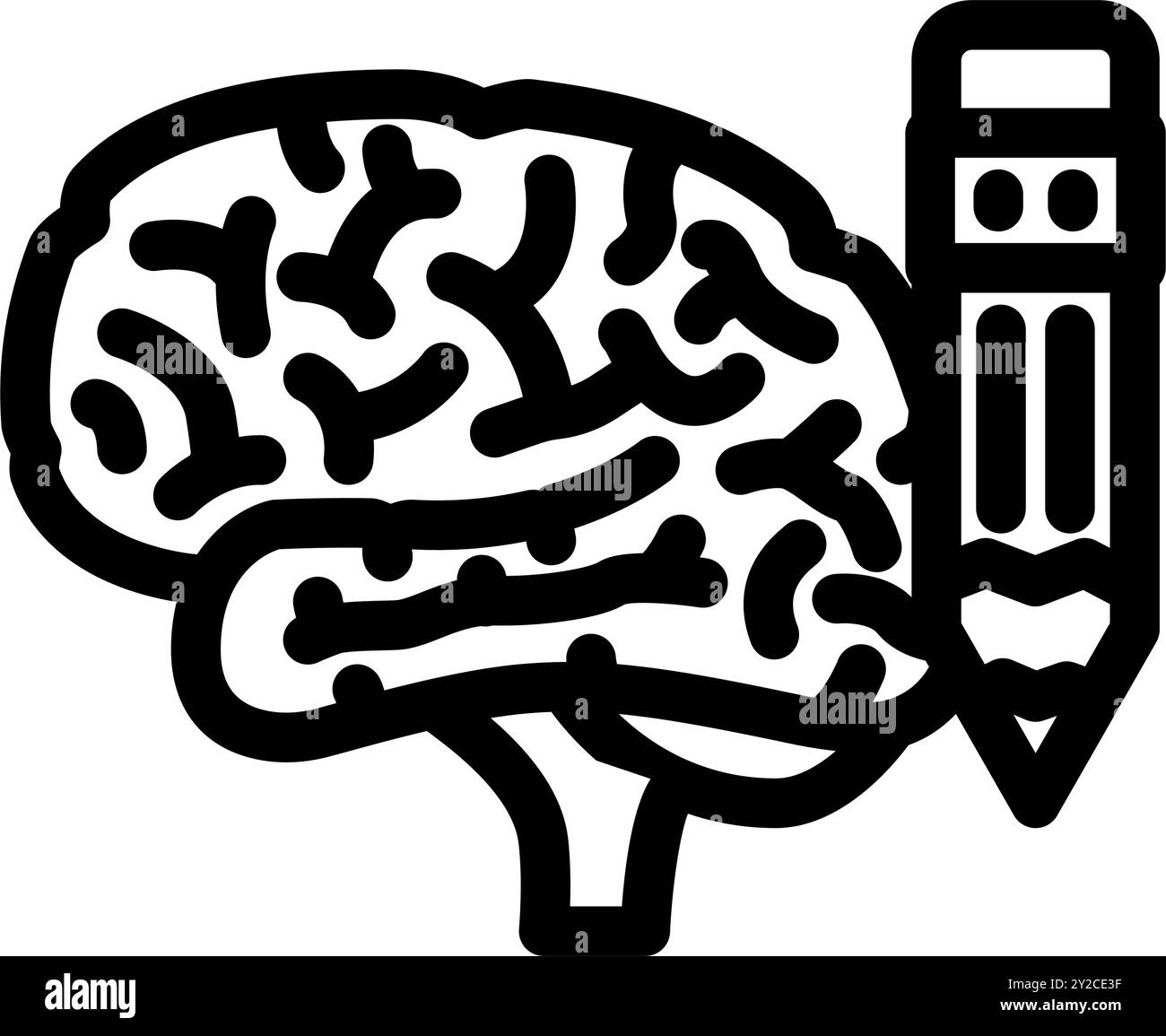 pencil brainstorm line icon vector illustration Stock Vector Image ...