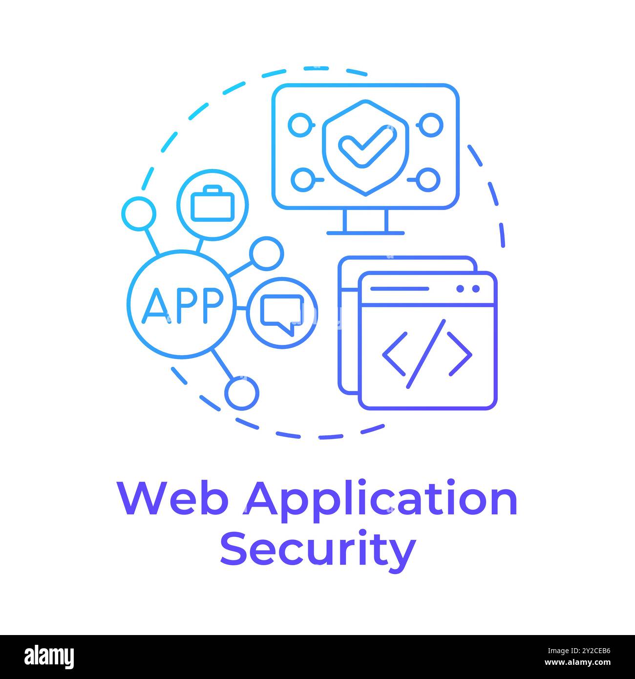 Web application security blue gradient concept icon Stock Vector Image & Art - Alamy