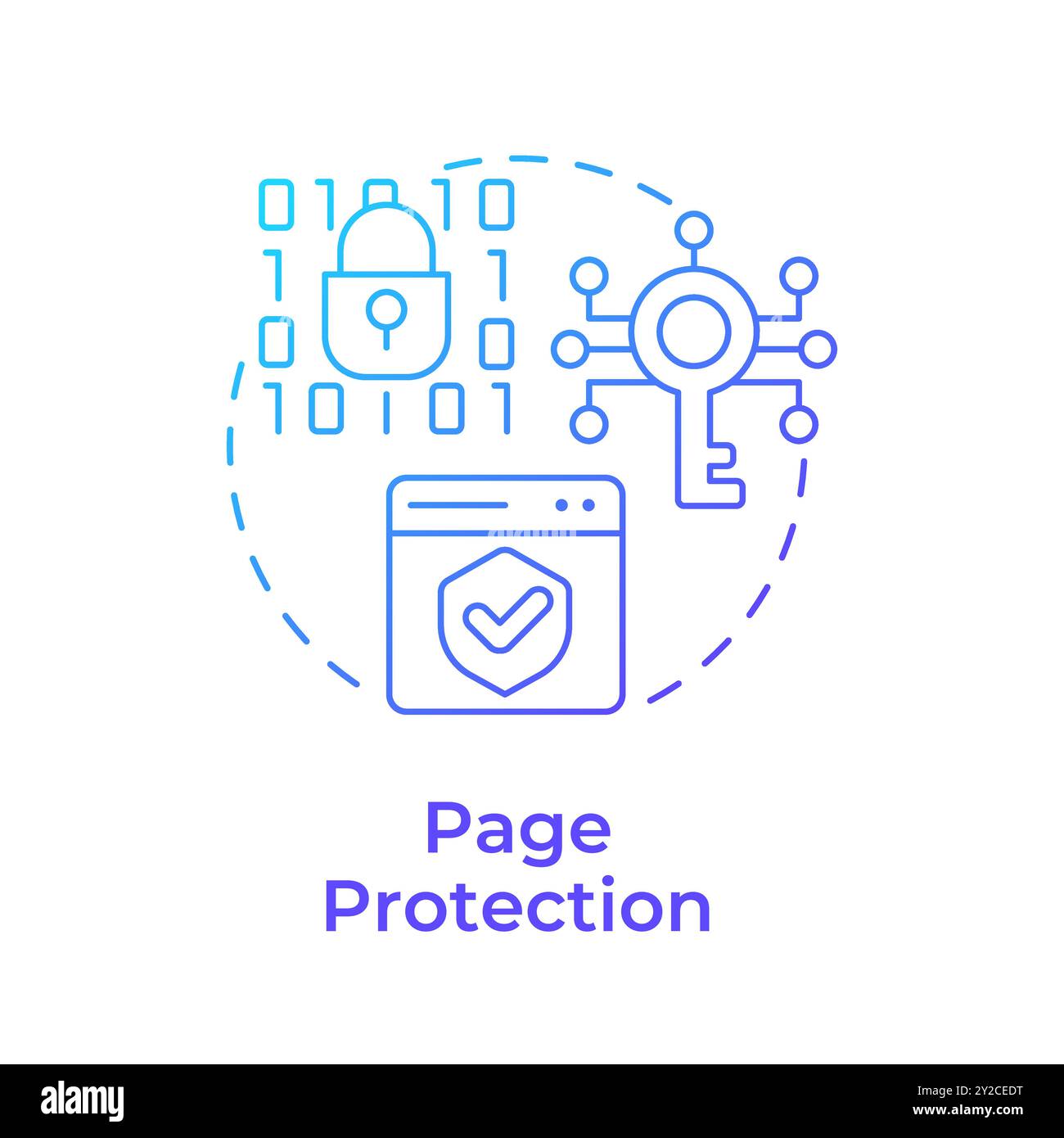 Page protection blue gradient concept icon Stock Vector Image & Art - Alamy