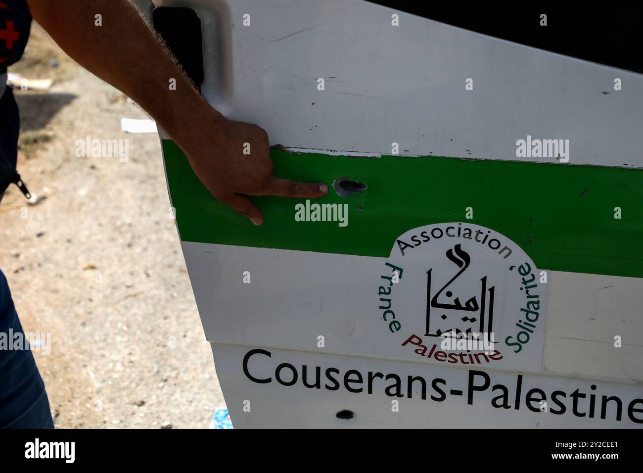 Nablus, West Bank, Palestine. 30 August 2022. A Palestinian ambulance ...