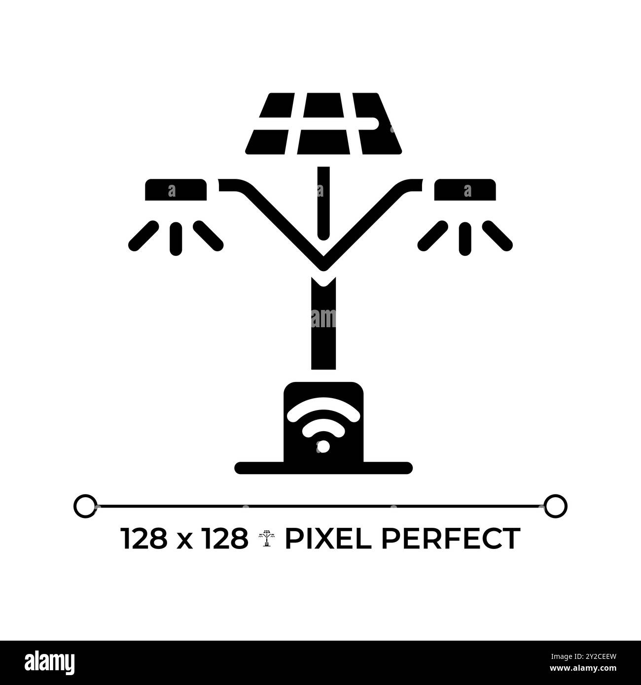 Smart lighting pixel perfect black glyph icon Stock Vector Image & Art ...