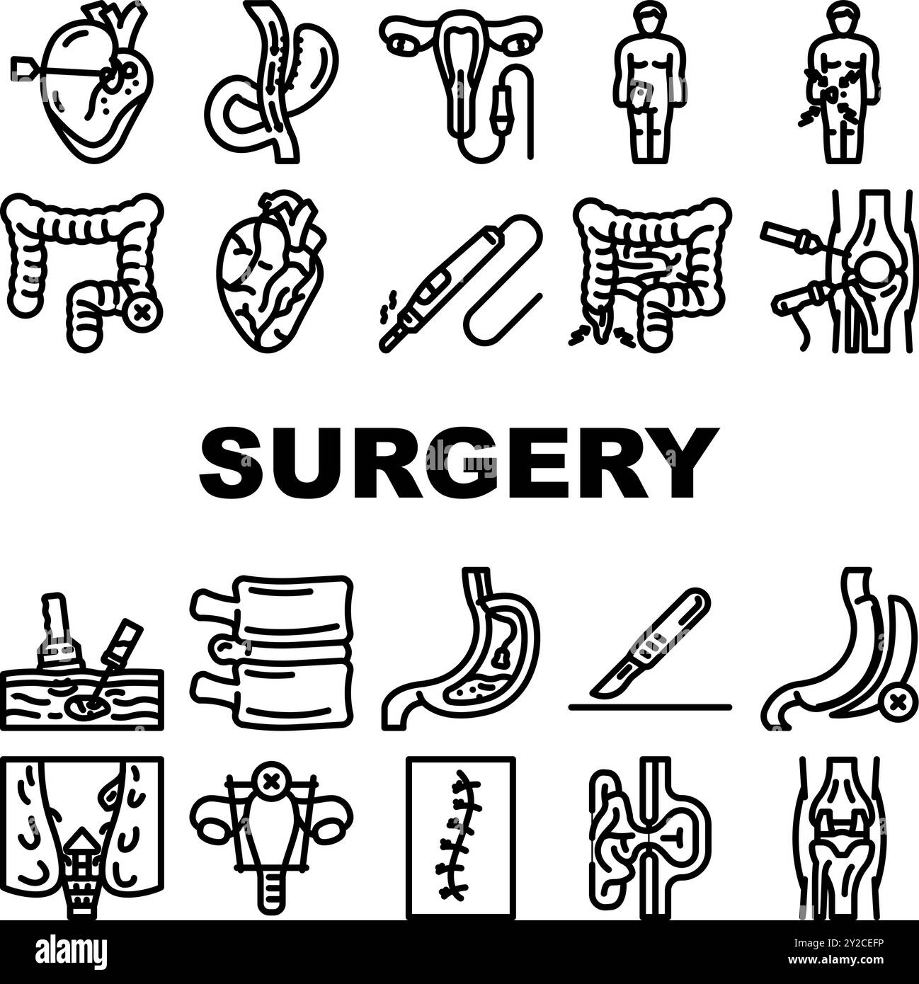 surgery medical operation icons set vector Stock Vector Image & Art - Alamy