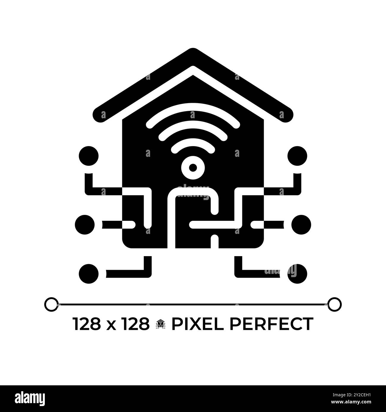Smart home pixel perfect black glyph icon Stock Vector Image & Art - Alamy