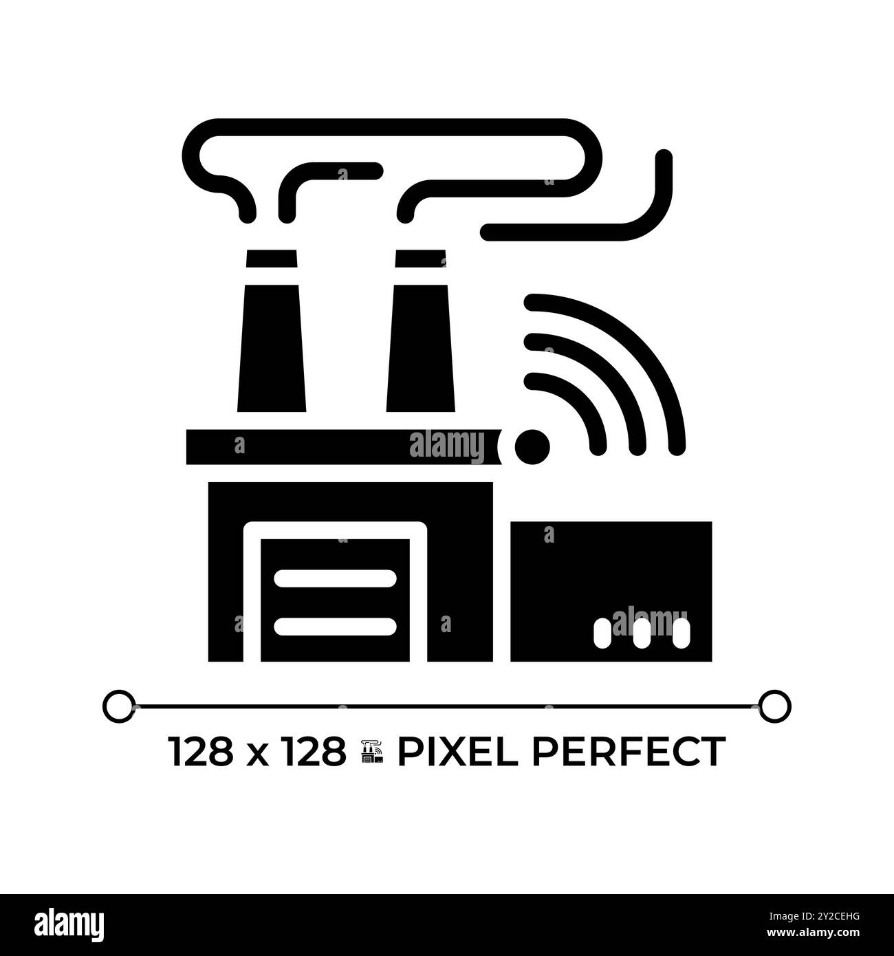 Smart industry pixel perfect black glyph icon Stock Vector Image & Art ...