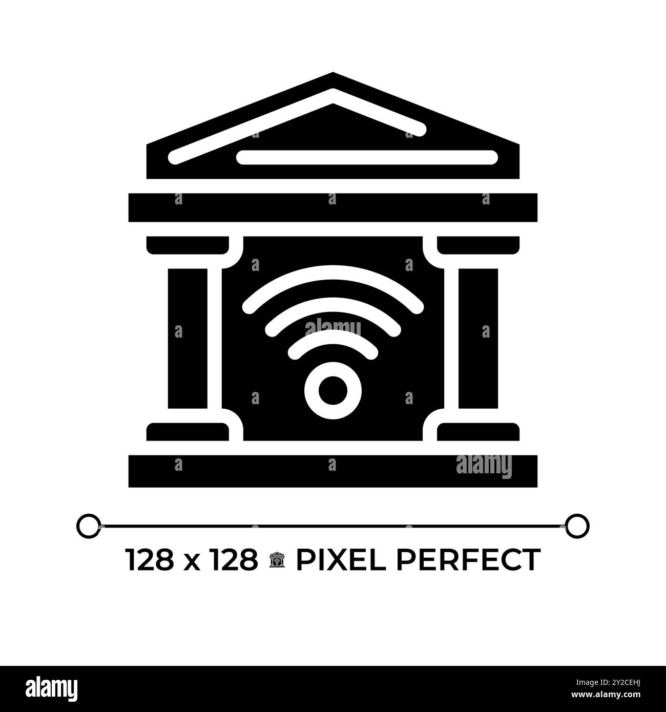 Smart government pixel perfect black glyph icon Stock Vector Image ...