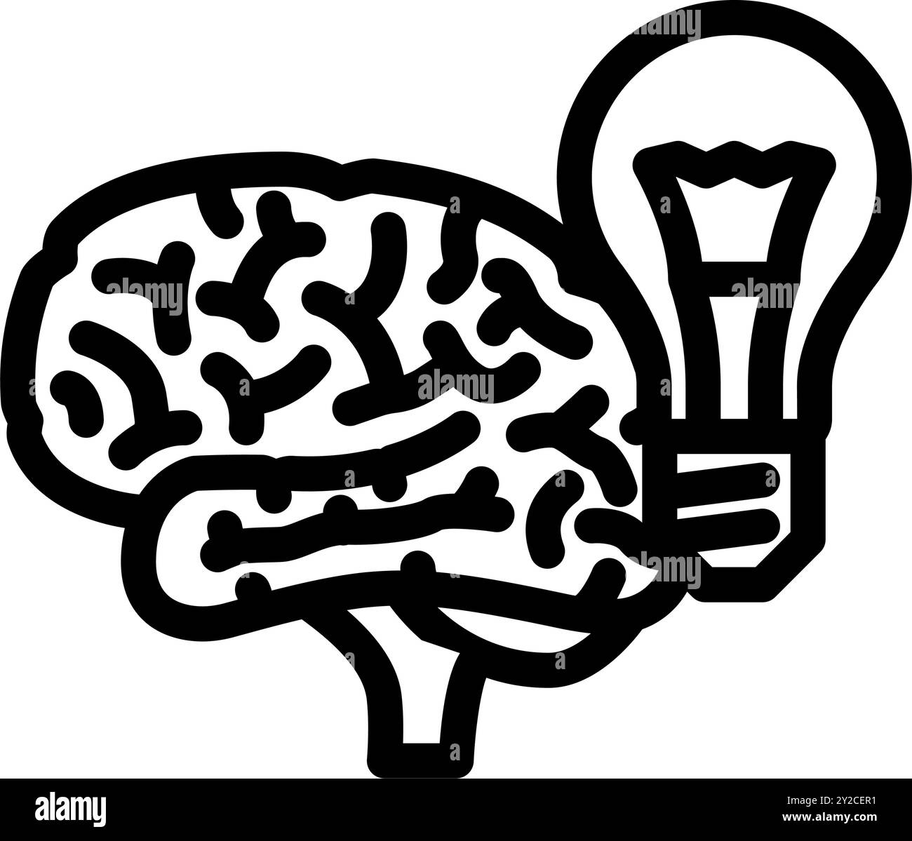 lightbulb brainstorm line icon vector illustration Stock Vector Image ...