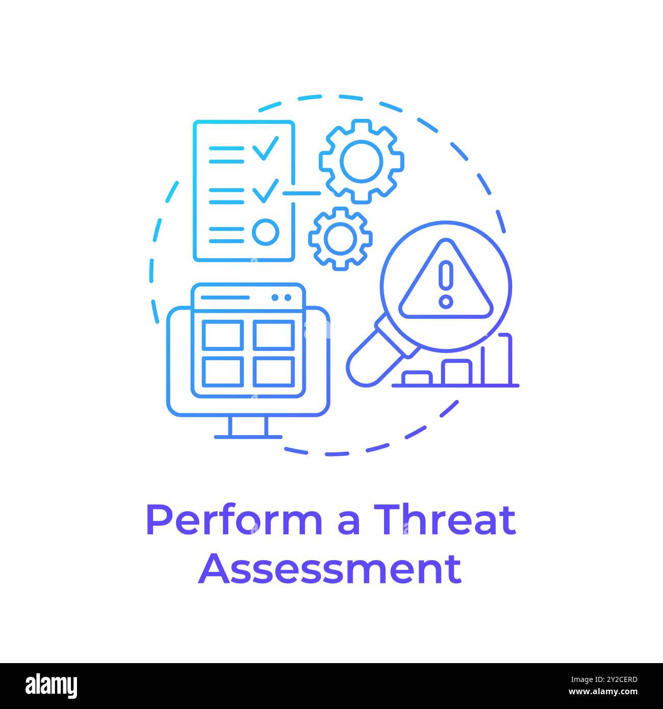 Perform a threat assessment blue gradient concept icon Stock Vector ... Perform a threat assessment blue gradient concept icon Stock Vector ...