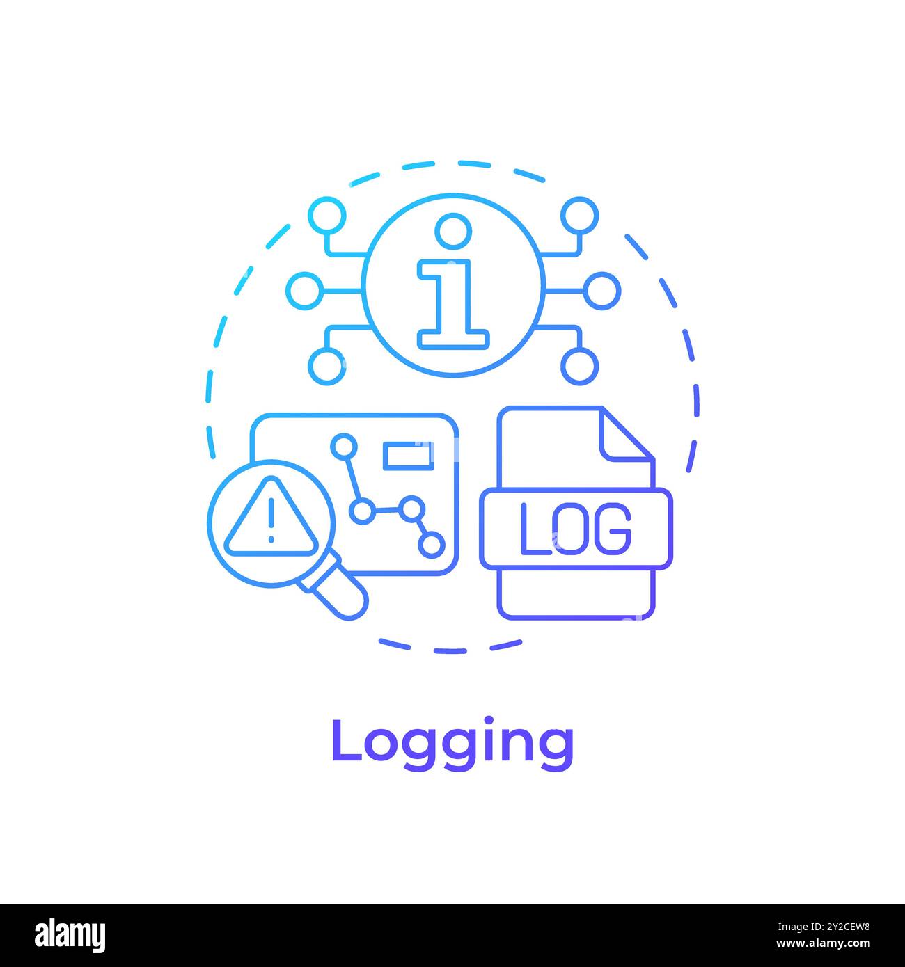 Logging blue gradient concept icon Stock Vector Image & Art - Alamy