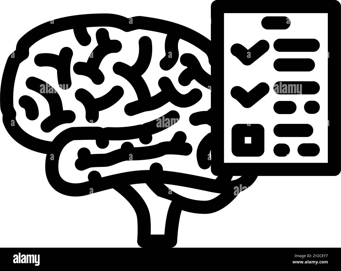 checklist brainstorm line icon vector illustration Stock Vector Image ...