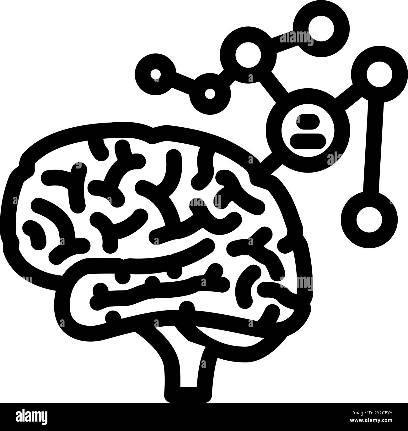 mind map brainstorm line icon vector illustration Stock Vector Image ...