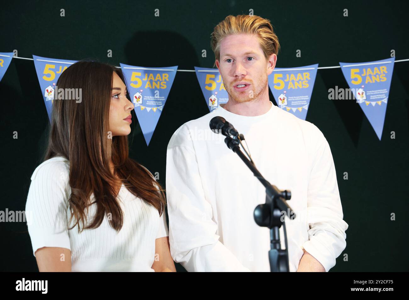 Kevin De Bruyne and his wife Michele Lacroix pictured during a visit to ...
