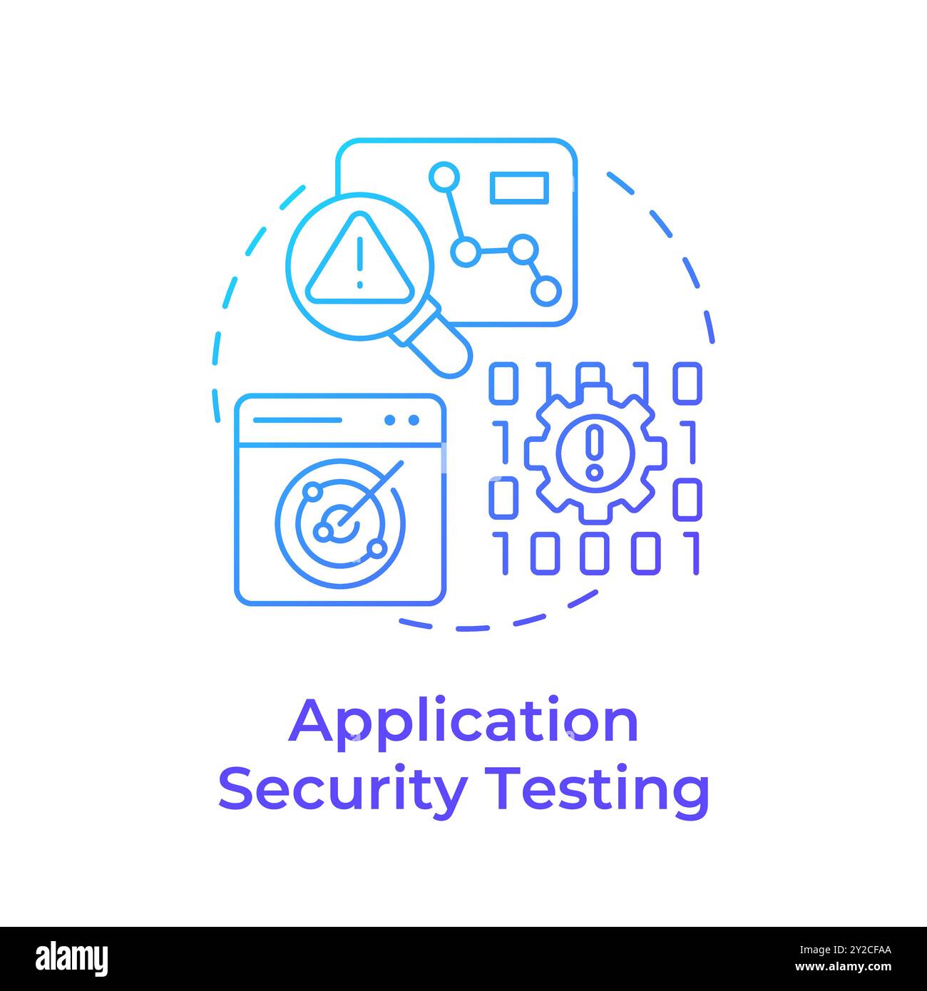 Application security testing blue gradient concept icon Stock Vector ...