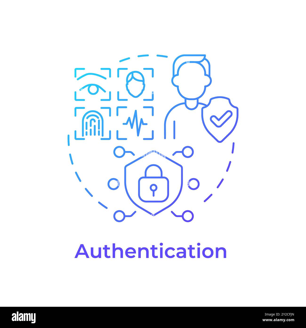 Authentication blue gradient concept icon Stock Vector Image & Art - Alamy