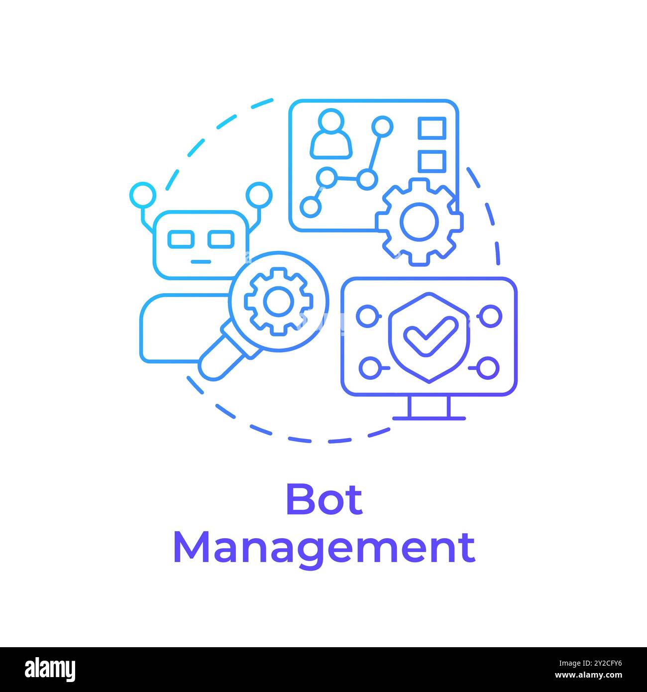 Bot management blue gradient concept icon Stock Vector Image & Art - Alamy