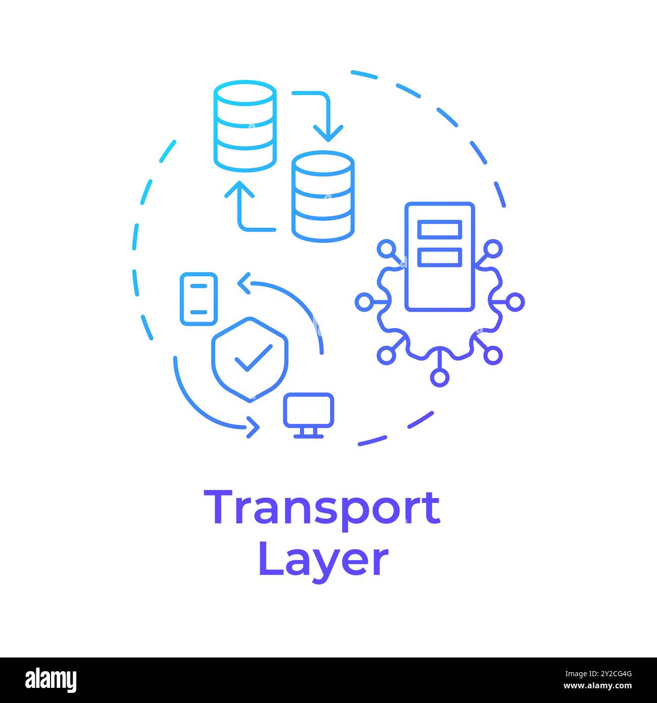 Transport layer blue gradient concept icon Stock Vector Image & Art - Alamy