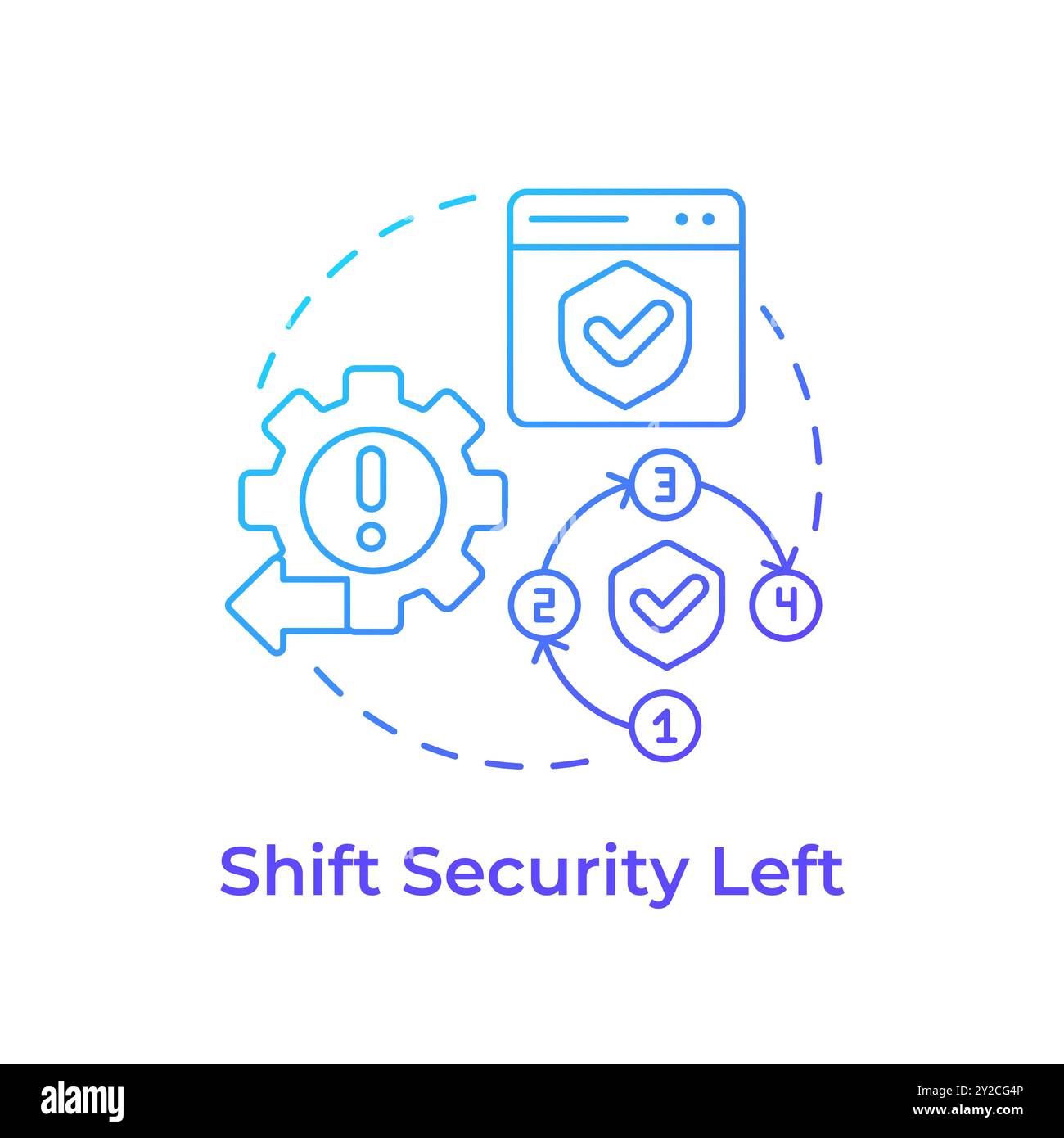 Shift security left blue gradient concept icon Stock Vector Image & Art - Alamy