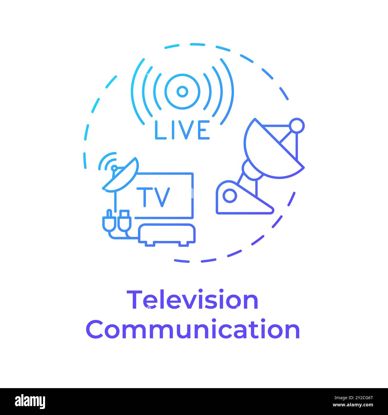 Television communication blue gradient concept icon Stock Vector Image & Art - Alamy