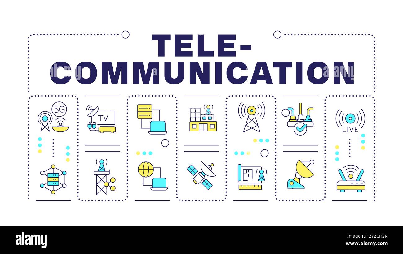 Telecommunication word concept isolated on white Stock Vector Image ...