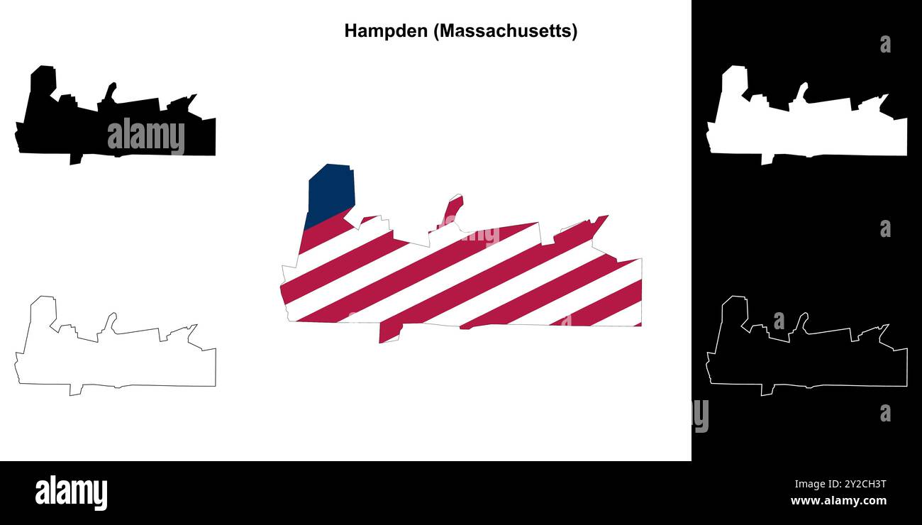 Hampden vector outline map hi-res stock photography and images - Alamy