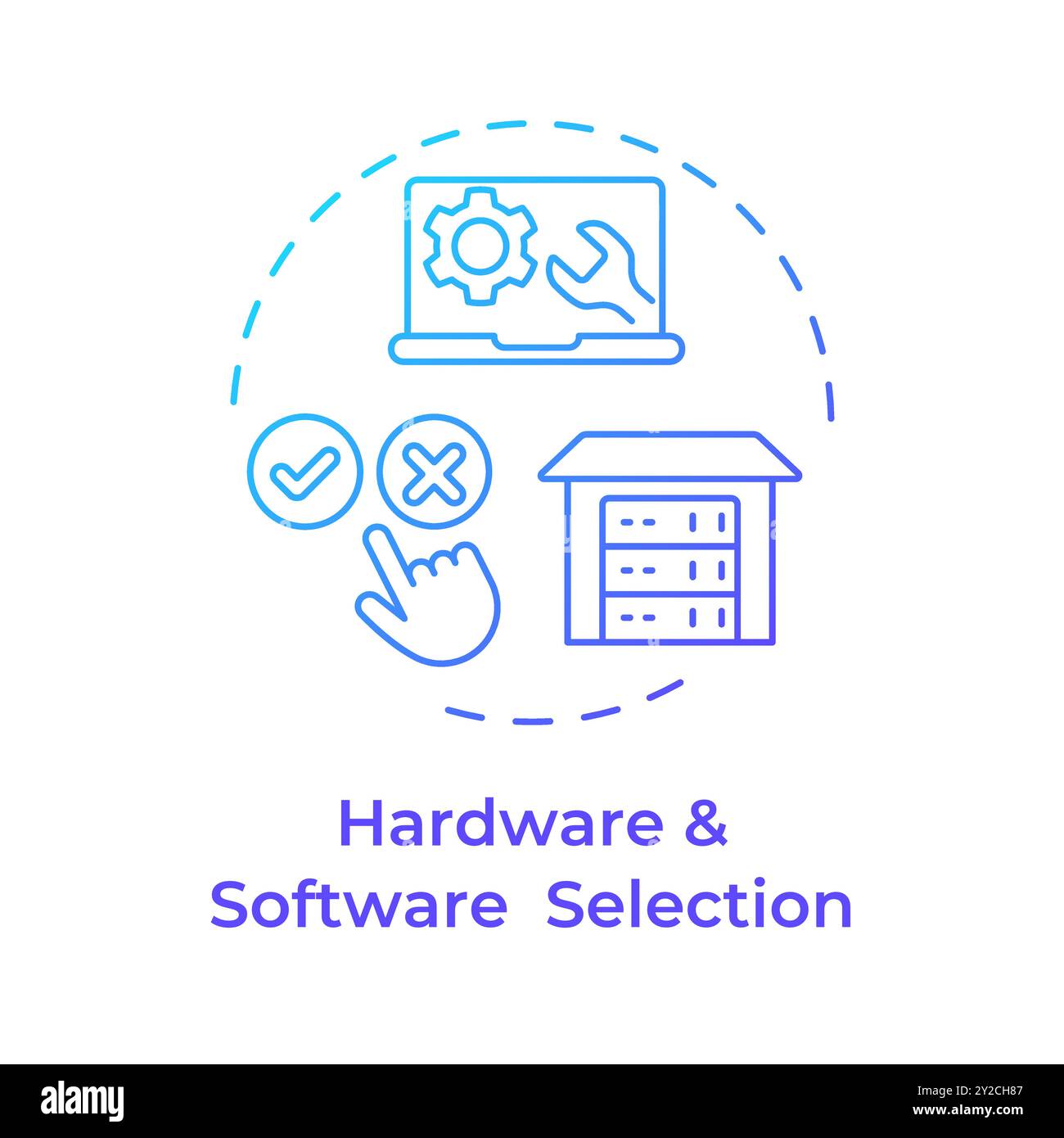 Hardware and software selection blue gradient concept icon Stock Vector Image & Art - Alamy