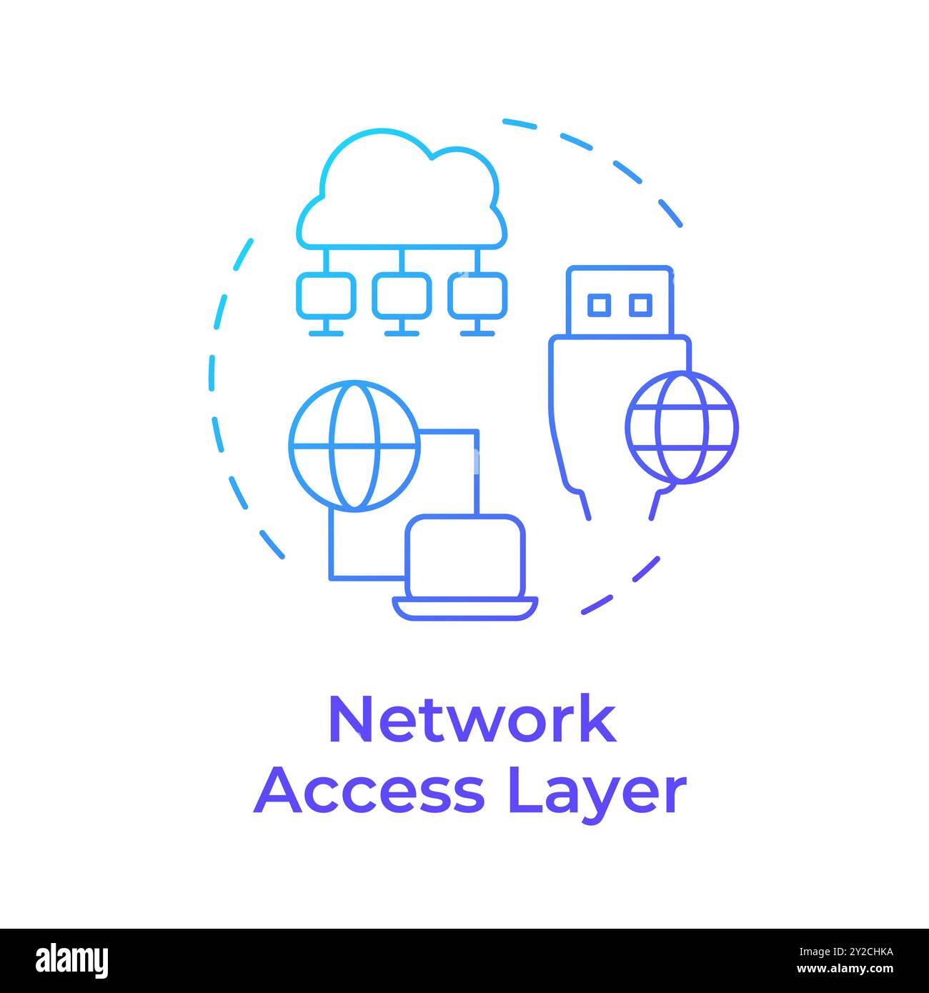 Network access layer blue gradient concept icon Stock Vector Image ...