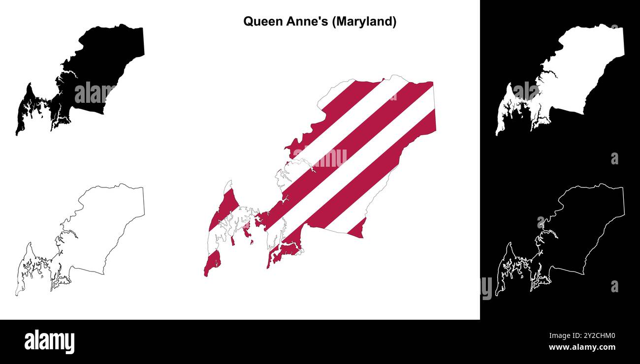 Map of queen annes hi-res stock photography and images - Alamy