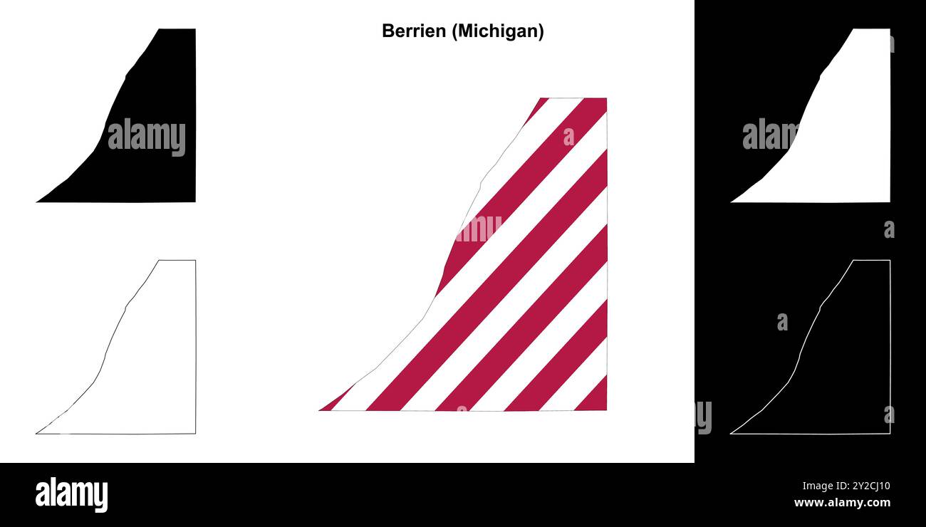 Berrien County (Michigan) outline map set Stock Vector Image & Art - Alamy